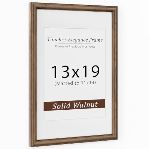 13x19 Picture Frame, USA-Sourced Walnut Wood 13x19-1P Natural Black ...