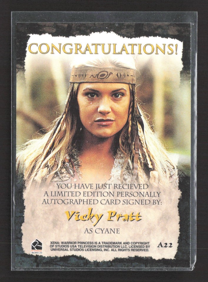 2001 Rittenhouse Xena Princess Season 6 Vicky Pratt Auto #A22 | eBay