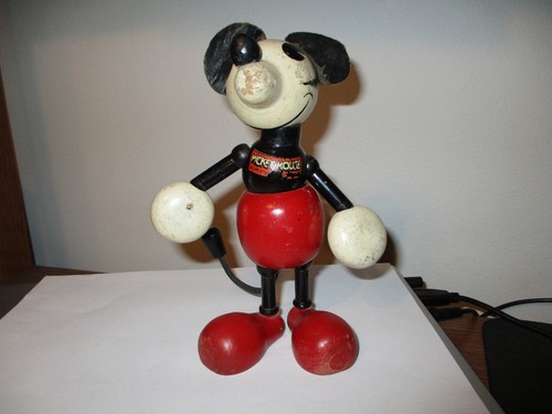 1930s Walt Disney Mickey Mouse Fun E Flex Type wood jointed figure | eBay