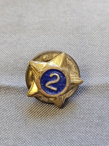 Gold Tone Star Lapel Pin Blue Enamel 2 Year Service Award Pinback ...
