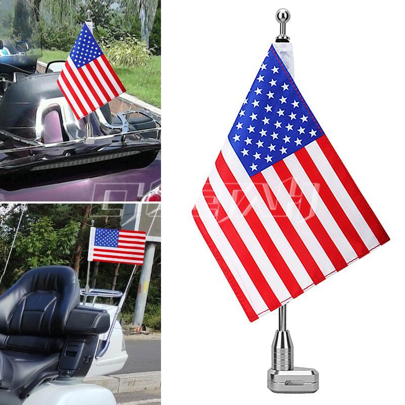 Motorcycle American USA Flag Pole Mount For Honda Goldwing GL1800 2001 ...