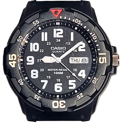 Casio Watch Black Analog 5125 MRW-200H 42mm Resin Day Date Glow 100M ...
