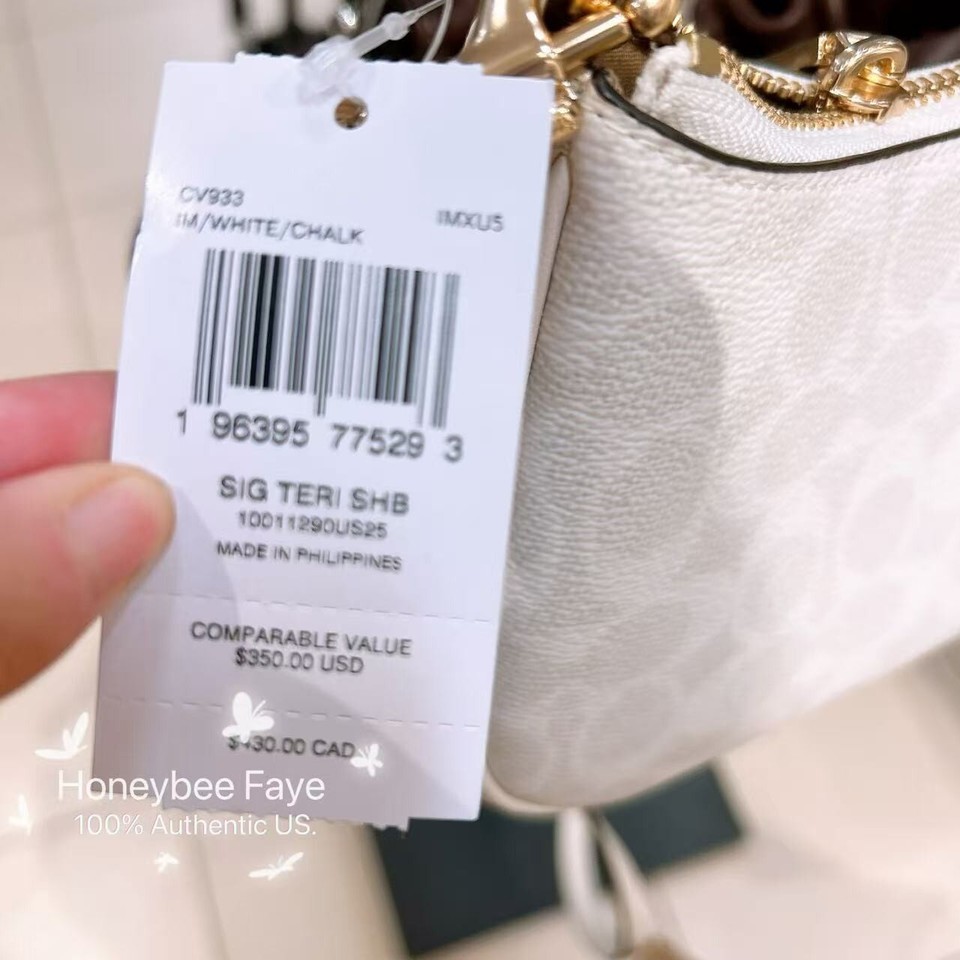 NWT Coach Teri Shoulder Bag In Signature Canvas CV933 | eBay