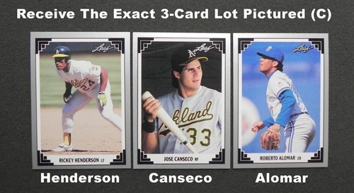 Rickey Henderson Jose Canseco Roberto Alomar 3-Card Lot _ Exact Lot (C ...