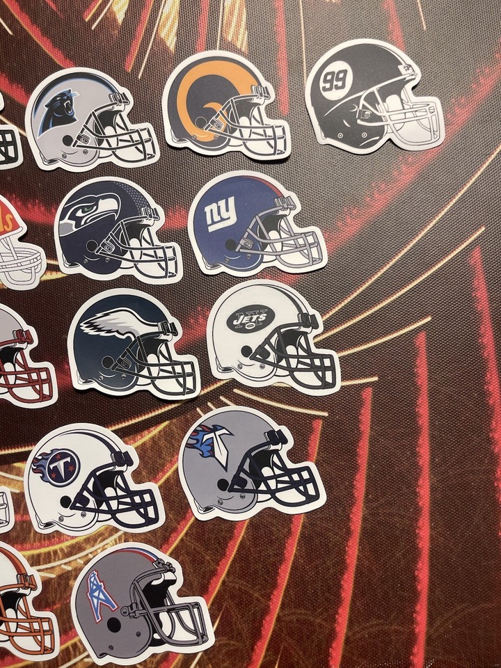 50 Pieces Bundle Pack NFL/NCAA Football Helment Stickers Flat Matte ...