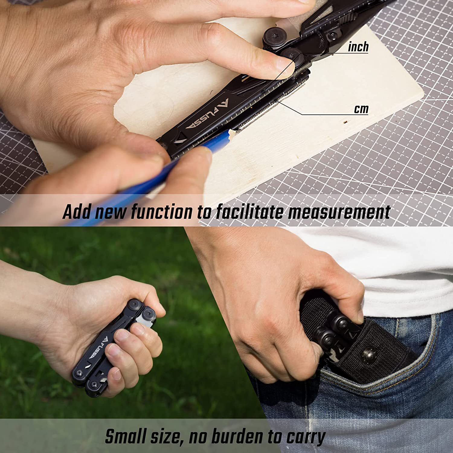 Flissa 16-in-1 Multitool Plier Folding Pocket Tool Bottle Opener Knife ...
