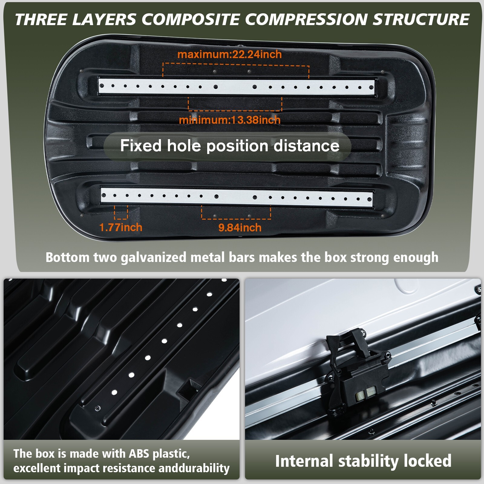 13 FT ³ Rooftop Cargo Box Luggage Carrier w/2 Keys,Both Side Open Easy ...