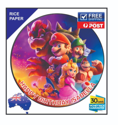 Super Mario Edible Rice Paper Image birthday party cake topper ...