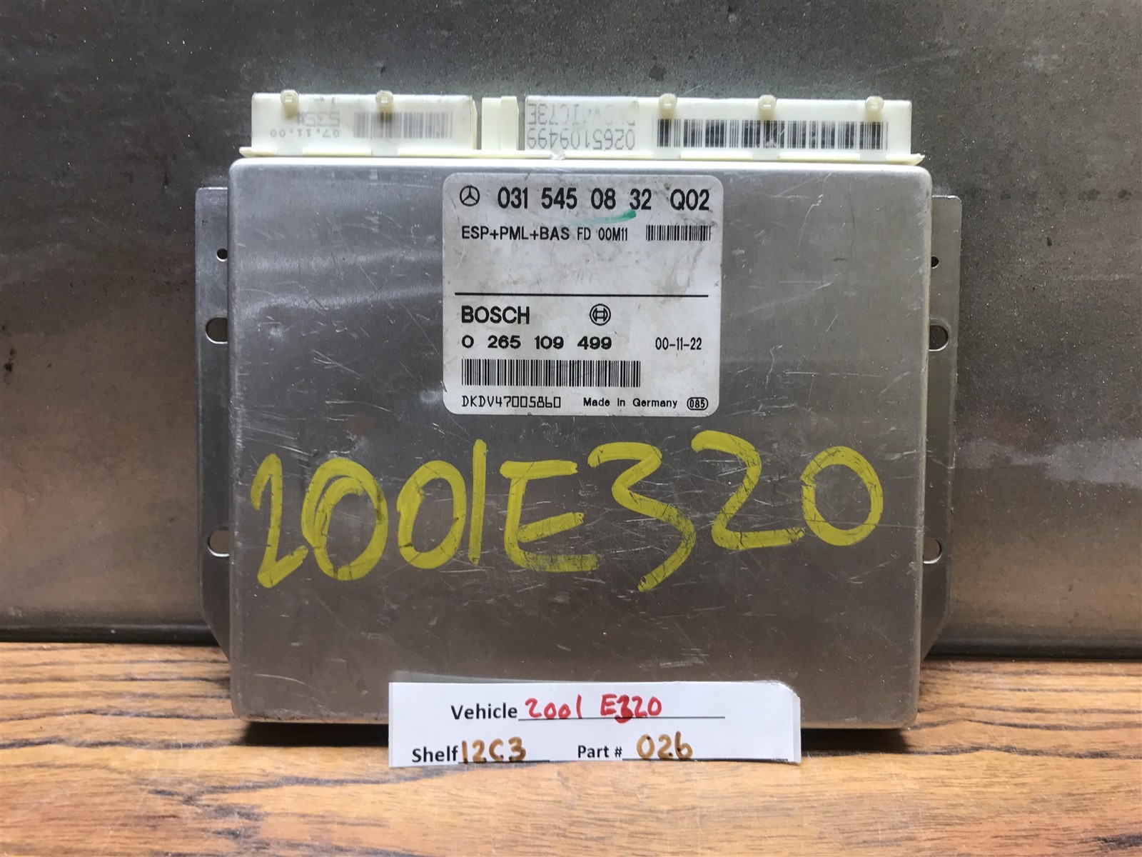 2000-2002 Mercedes E320 E430 E55 ABS Braking System OEM 0265109499 ECU ...