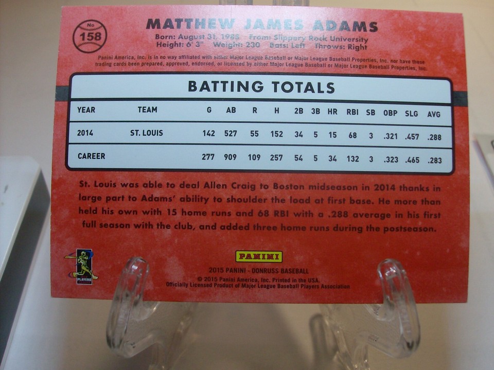 2015 Panini Donruss #158 - Matt Adams - St. Louis Cardinals 15-175 | eBay