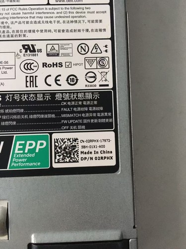 Dell Networking Switch S5248F S5224F S5232F Power Supply 750W PSU DP/N ...