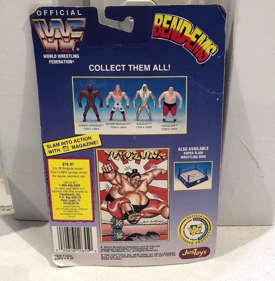 WWF WWE YOKOZUNA Bend-ems Wrestling Action Figure JusToys 1994 NEW | eBay