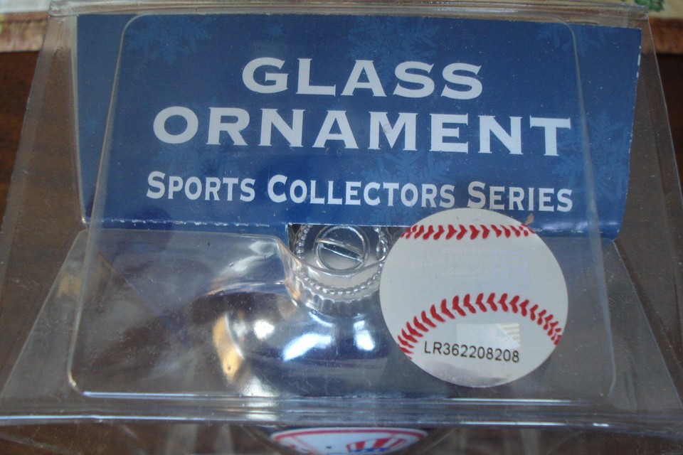 New York Yankees Glass Christmas Tree Ball Ornament MLB Baseball NY ...