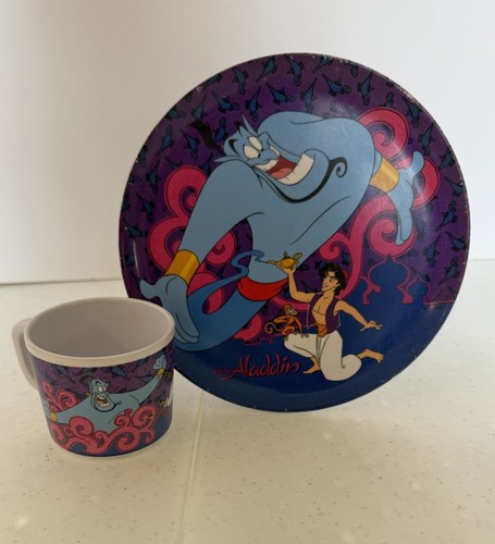 VTG Disney 1990s Aladdin Genie 2-Piece Kid Dinnerware Set 8" Plate ...
