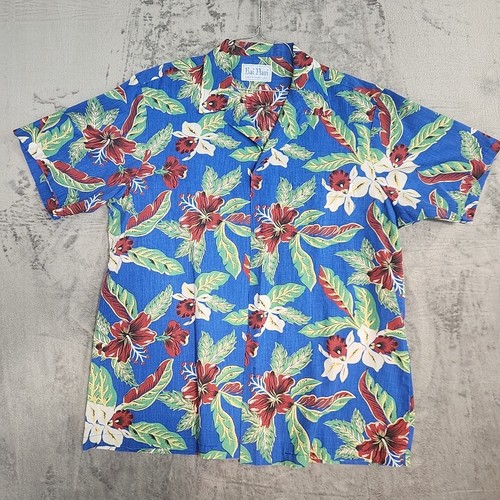 Kai Nani Hawaiian Shirt Blue Floral Aloha Button Up Men's Size M by ...