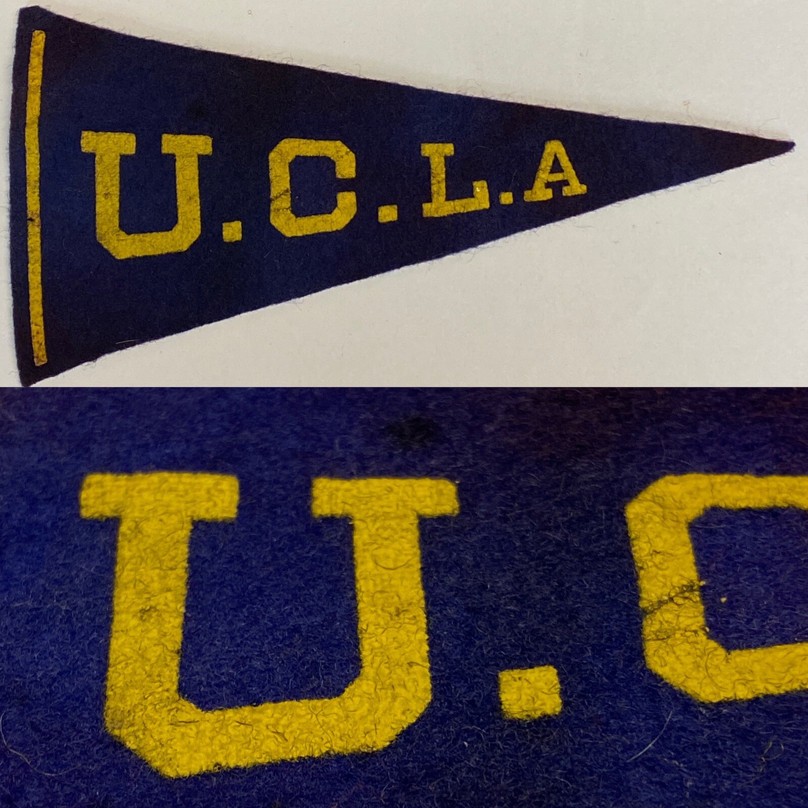 1950s UCLA Bruins California Los Angeles University Mini Pennant 2.5x5 ...