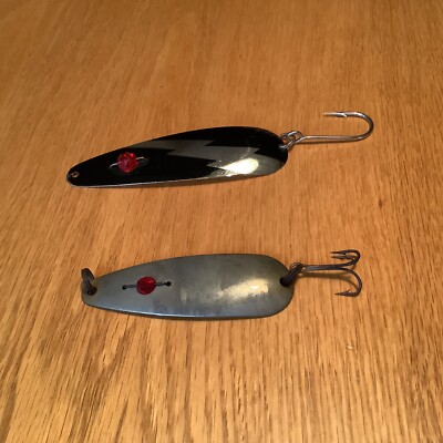 Two Red Eye Evil Eye Fishing Lure Spoons. (363) | eBay