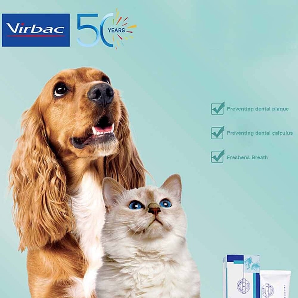 Virbac CET Dog Cat Pet Toothpaste Poultry Chicken Flavour 70g w/ FREE ...