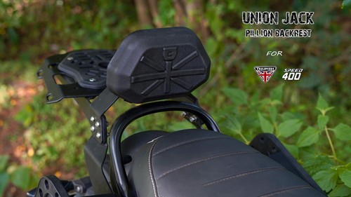 "UNION JACK BACKREST, BLACK" FIT FOR TRIUMPH SPEED 400 | eBay