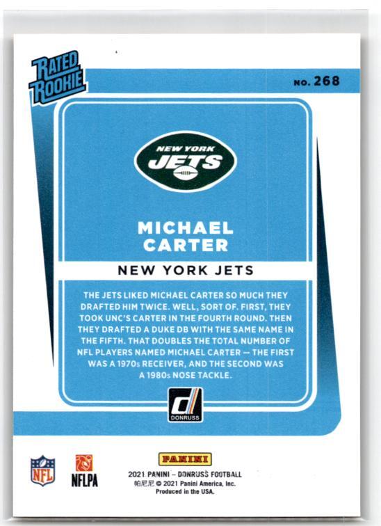 2021 Donruss #268 MIchael Carter Press Proof Premium Jets | eBay