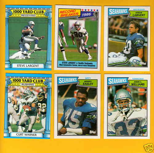 1987 Seattle Seahawks Set STEVE LARGENT JOHN L WILLIAMS CURT WARNER ...