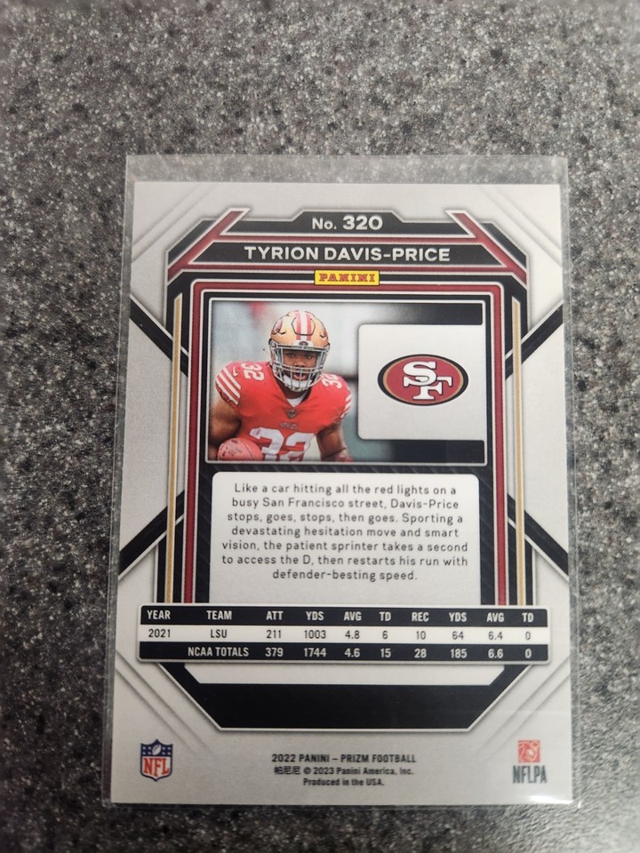 2022 Panini Prizm Football Tyrion Davis-Price Base Rc | eBay UK