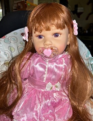 23" Pinky Reborn Toddler Girl Doll Gorgeous Long Red Hair! Extras NEW ...