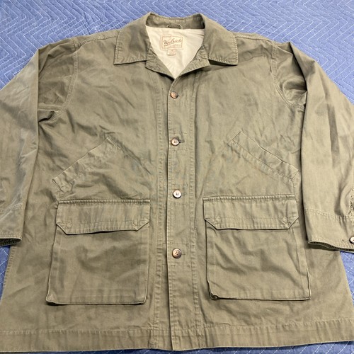 Vtg Woolrich Jacket Mens 2XL Green Chore Coat Canvas Workwear Earth ...