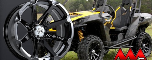MSA M12 Diesel ATV Wheel - Gloss Black [14x7] -47mm 4/110 [M12-14710 ...