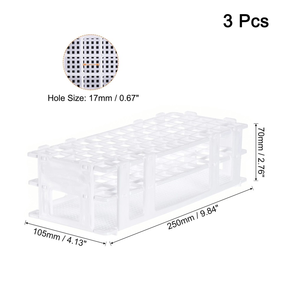 PP Plastic Test Tube Rack Holder 60 Holes Yellow for 17mm Test Tubes ...
