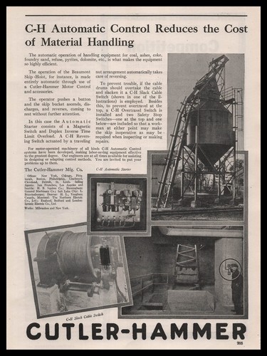 1921 Cutler Hammer Automatic Starter Material Handling Control Photos ...