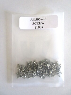 AN505-2-4 Flat Countersunk Screw 2-56 x 1/4" Slotted Steel - Lot of 100 ...