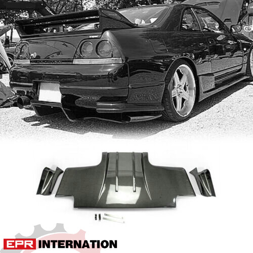 TS tape Type2 Carbon Fiber Rear Exhaust Diffuser lip For Nissan Skyline ...