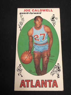 JOE CALDWELL 1969-70 TOPPS ROOKIE SIGNED AUTOGRAPHED CARD #41 ATLANTA ...
