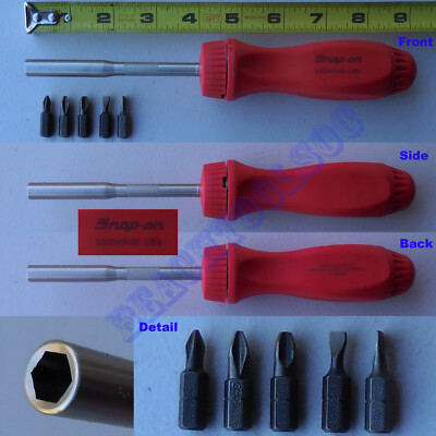 New Snap On Red Hard Handle Magnetic Ratchet Screwdriver 8 3/4 SSDMR4B ...
