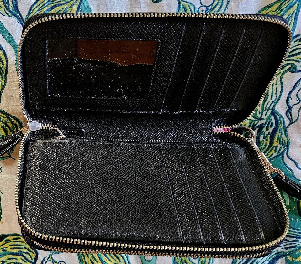 NWOT Coach Double Zip Wallet Wristlet Pink Floral Detachable Handle | eBay