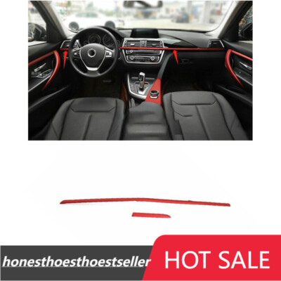 For BMW 3 4 Series GT M3 M4 2013-19 Matte Red Center Console Dash Strip ...