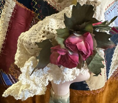 Vintage Fancy Bonnet For Antique French Or German Bisque Doll | eBay