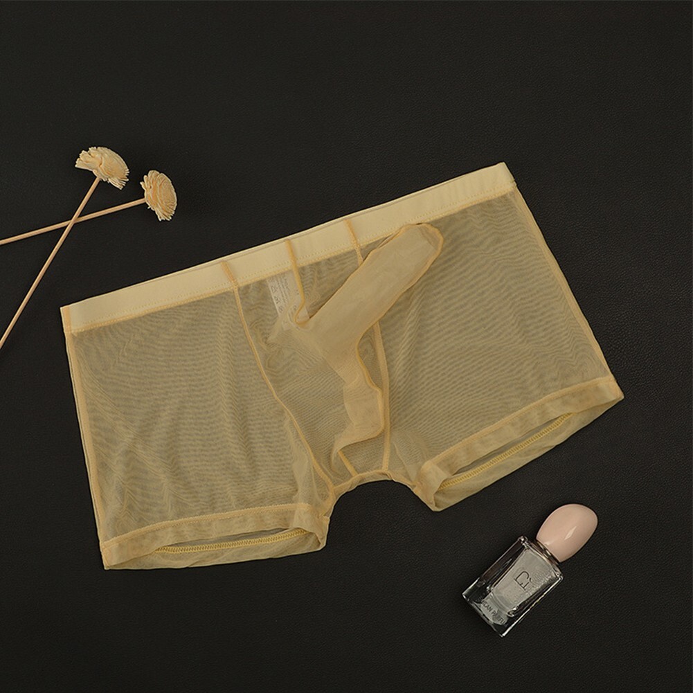 Mens Underwear Thong Transparent Underwear Low Rise Mesh Panties ...