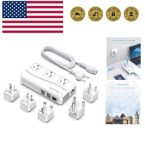 Universal 250W Step Down Power Adapter with 4 USB Ports for Travel ...