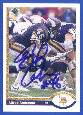 ALFRED ANDERSON - Signed/Autographed - 1991 Upper Deck Card #666 ...