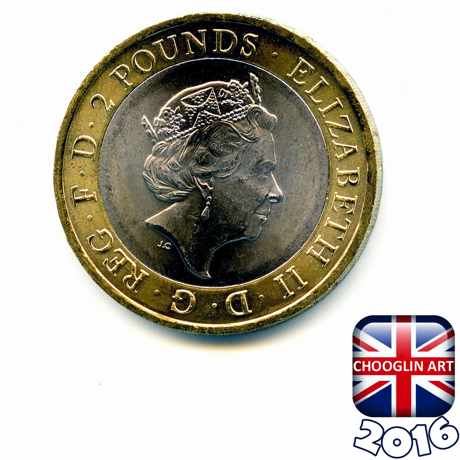 A BRITISH 2016 ELIZABETH II TWO POUNDS £2 coin "What a piece of work is ...