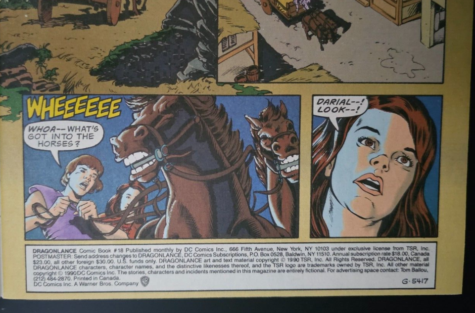 DRAGONLANCE No. 18 DC Comics with TSR Dan Mishkin Randy Elliott RAW ...