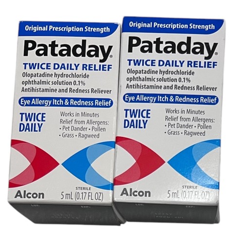 Pataday Twice Daily Eye Care Allergy Relief Eye Drops 5ml TOTAL 2PK NEW ...
