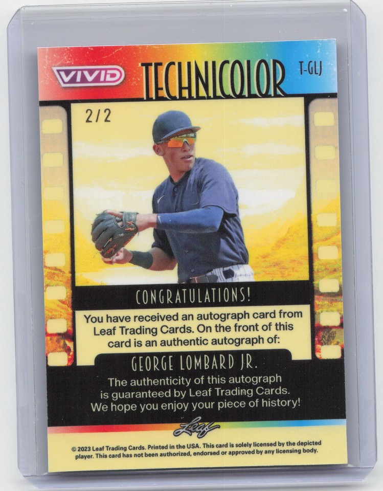 2023 Leaf Vivid George Lombard Jr. Technicolor Purple Auto #/2 | eBay