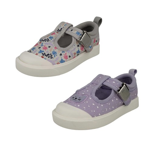 GIRLS CLARKS DOODLES CANVAS PUMPS CITY DANCE T | eBay