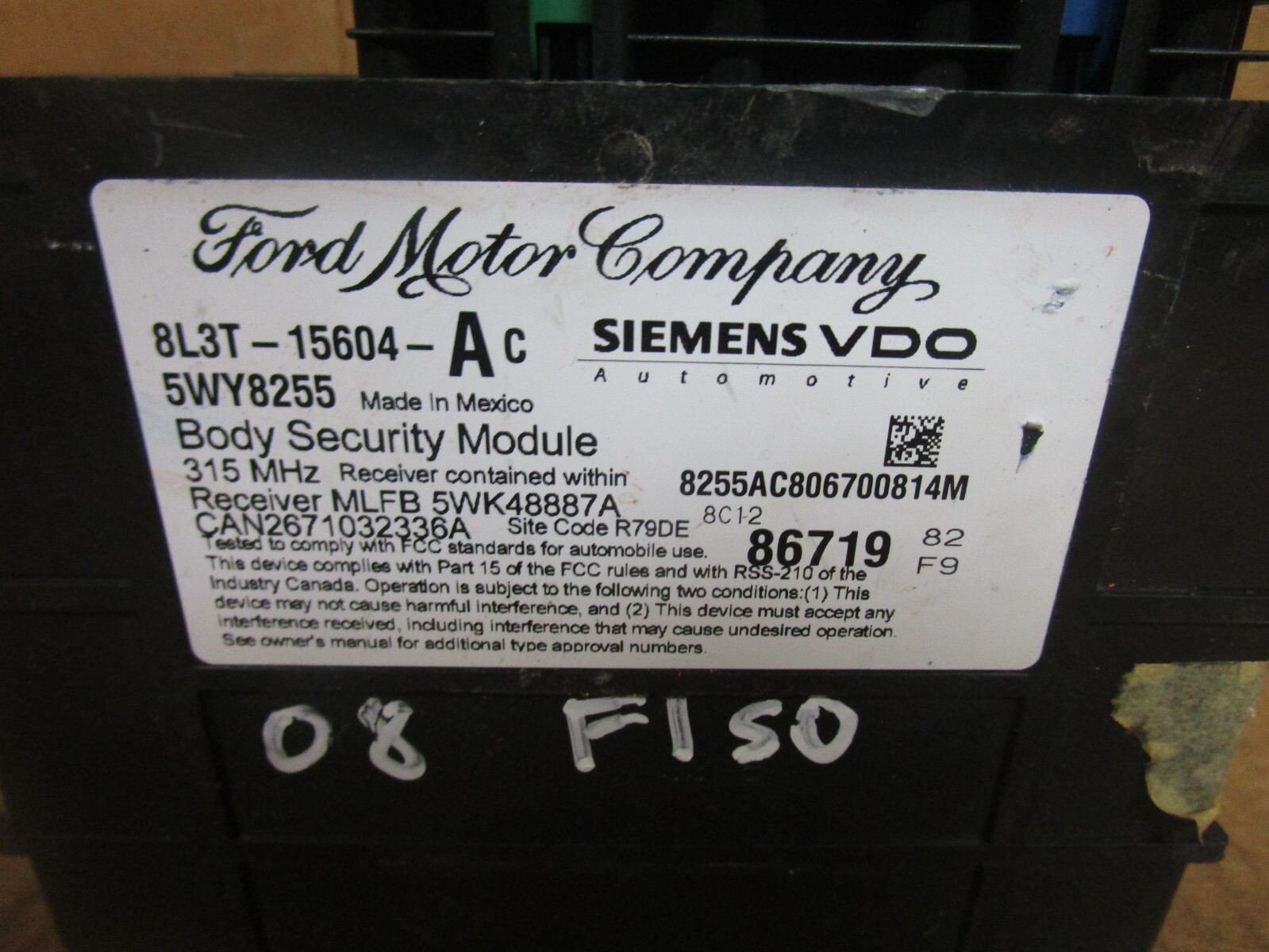 08-ford-f150-oem-theft-locking-control-module-8l3t15604ac-for-sale