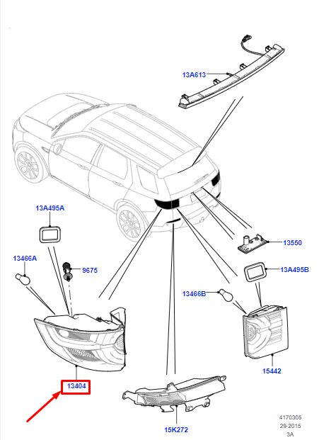 Land Rover Discovery Sport 2015 Near Side Rear Stop Lamp Flasher ...