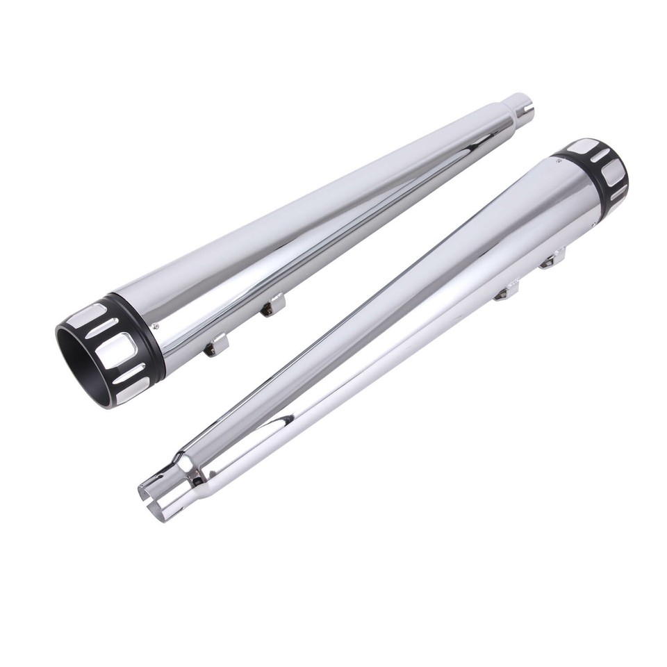 4" DNA Megaphone Exhaust Pipes Mufflers Slip-On For Harley Electra Road ...