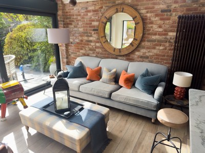 Neptune Olivia Sofa Velvet Blue 5 Seater | eBay UK